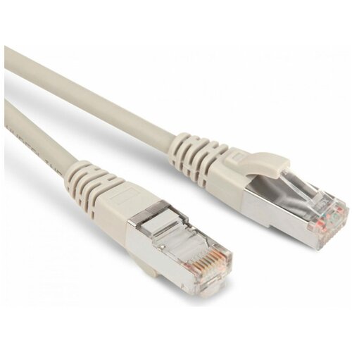 Патч-корд F/UTP Hyperline, кабель экранированный, сетевой Ethernet Lan для интернета, категория 5e витой, 100% Fluke, LSZH, 2 м, серый