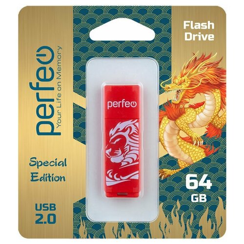 Флеш Perfeo USB 64GB C04 Red Lion