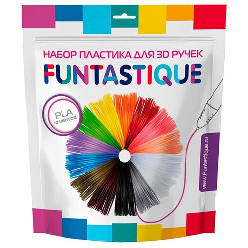 PLA пруток Funtastique 1.75 мм 10 цветов, 10 шт, разноцветный