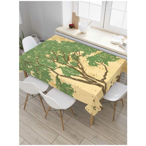 Скатерть прямоугольная JoyArty на кухонный стол "Летнее дерево" из оксфорда, 120x145 см
