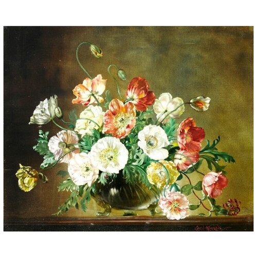 Репродукция на холсте Цветы в вазе (Flowers in a vase) №36 Кеннеди Сесил 61см. x 50см.