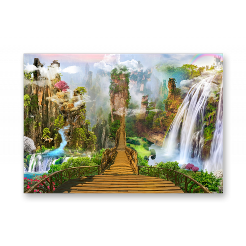 Картина на стекле | Diva Kartina | Природа. Дорога в райский уголок | 80X56 см | Интерьерный постер