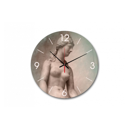 Часы настенные на стекле | Diva Kartina | Арт Постеры. Муза | 60X60 см | Немецкий механизм