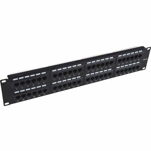 Neomax Патч-панель 19" NM-PP-2U48P-UC5E-D-108-BK 2U, 48 портов, кат.5E, UTP, Dual IDC, цвет черный