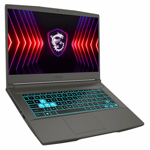 Ноутбук игровой MSI Thin 15 B12VE-1294XRU 9S7-16R831-1294, 15.6", IPS, Intel Core i5 12450H 2ГГц, 8-ядерный, 16ГБ DDR4, 512ГБ SSD, NVIDIA GeForce RTX 4050 для ноутбуков - 6 ГБ, Free DOS, серый