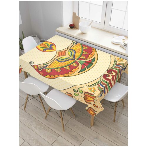 Скатерть прямоугольная JoyArty на кухонный стол "Праздничный узор" из оксфорда, 120x145 см