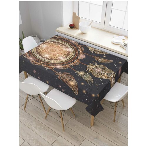 Скатерть прямоугольная JoyArty на кухонный стол "Ловец снов и мандала" из оксфорда, 180x145 см