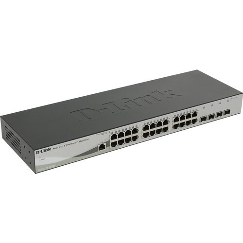 D-Link Managed L2 Metro Ethernet Switch 24x1000Base-T, 4x1000Base-X SFP, Surge 6KV, CLI, RJ45 Console, RPS, Dying Gasp