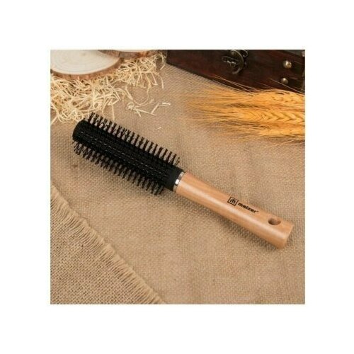 Meizer Расческа для волос большая круглая с деревянной ручкой