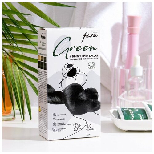 Fara Краска для волос FARA Eco Line Green 1.0 черный, 125 г