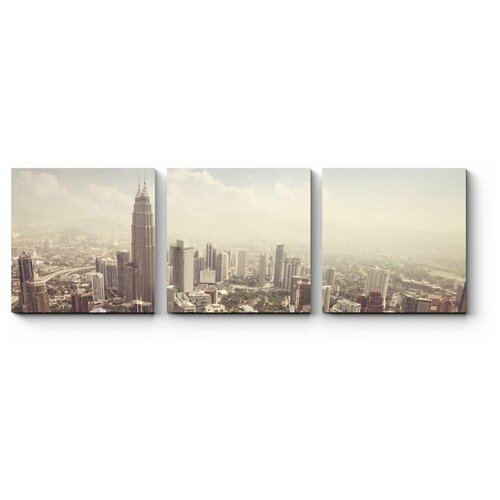 Модульная картина Белоснежный Куала-Лумпур 90x30