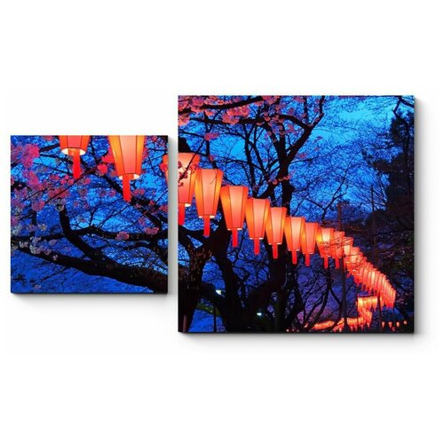 Модульная картина Магический свет огней в парке Уэно, Токио 100x60