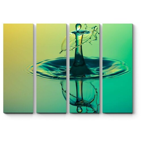 Модульная картина Изумрудная капля на воде140x105