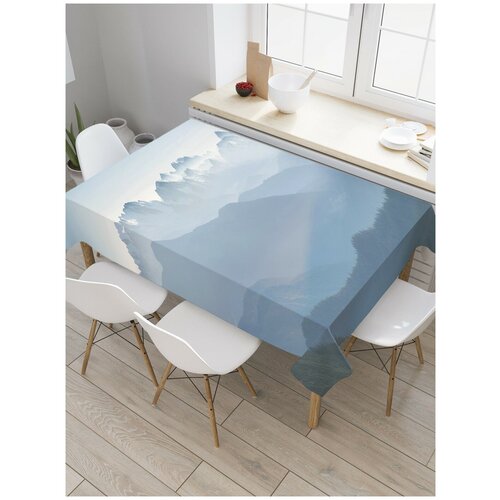 Скатерть прямоугольная JoyArty на кухонный стол "Туман в горах" из оксфорда, 180x145 см