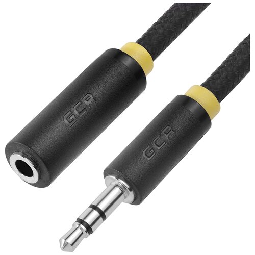 Кабель GCR AUX jack 3.5mm (GCR-STM81), 3 м, 1 шт., черный