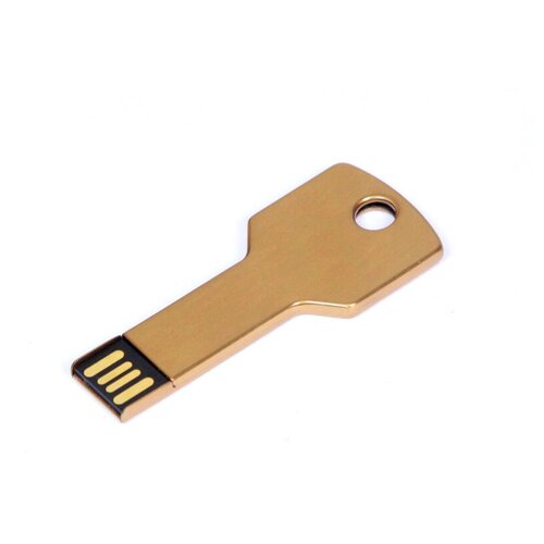 Металлическая флешка Ключ для нанесения логотипа (8 Гб / GB USB 2.0 Золотой/Gold KEY Flash drive VF- 808)