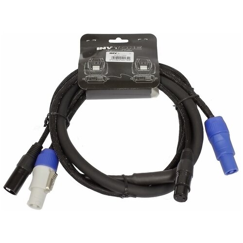 INVOTONE ADPC1002 - кабель смежный 3х1.5мм2 , 2х0.22мм2 PowerCon in/out - XLR DMX in/out 2 м