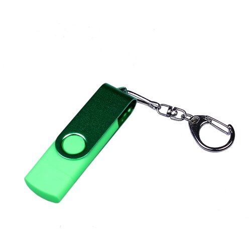 Поворотная флешка 3-в-1 (64 Гб / GB USB 3.0/USB Type-C/microUSB Зеленый/Green OTG-3-in-1_TypeC_031 для телефона и компьютера)