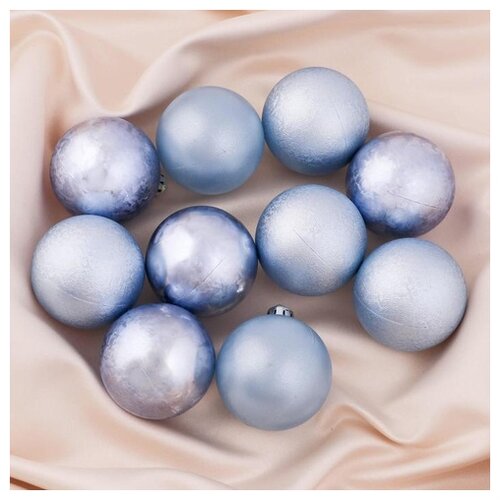 Набор елочных шаров Зимнее волшебство Туман ассорти 4941818, голубой, 5 см, 10 шт.