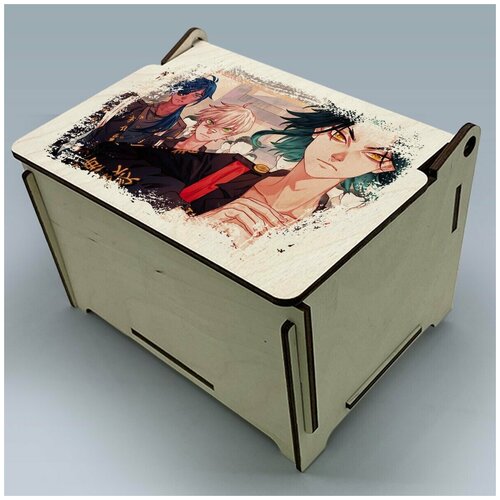 Подарочная коробка шкатулка с крышкой на петлях УФ рисунок размер 16,5x12,5 см аниме Токийские мстители - 306