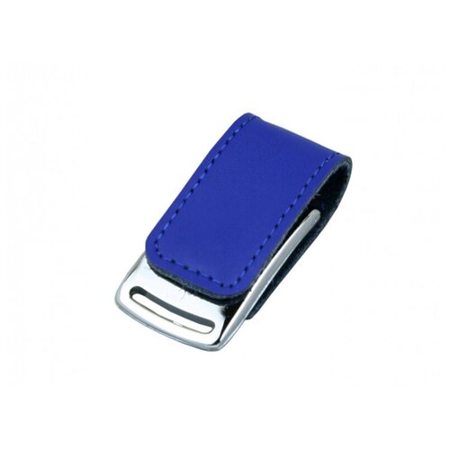 Кожаная флешка для нанесения логотипа с магнитным замком (64 Гб / GB USB 2.0 Синий/Blue 216 Flash drive APEXTO U503I)