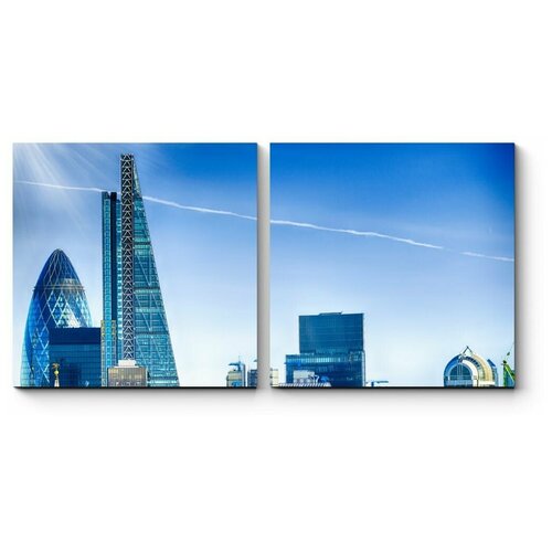 Модульная картина Небоскребы делового Лондона 70x35