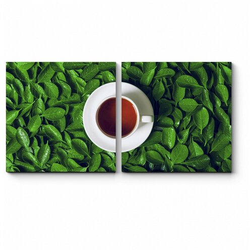 Модульная картина Зеленый чай 60x30