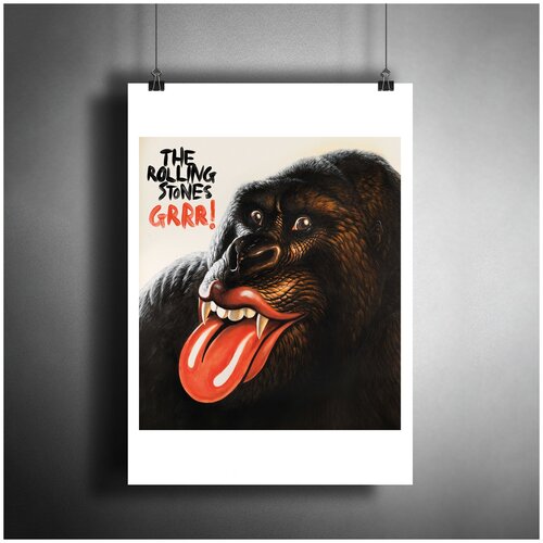 Постер плакат для интерьера "Музыка: Британская рок-группа The Rolling Stones (Роллинг Стоунз)"/ Декор дома, офиса, комнаты A3 (297 x 420 мм)