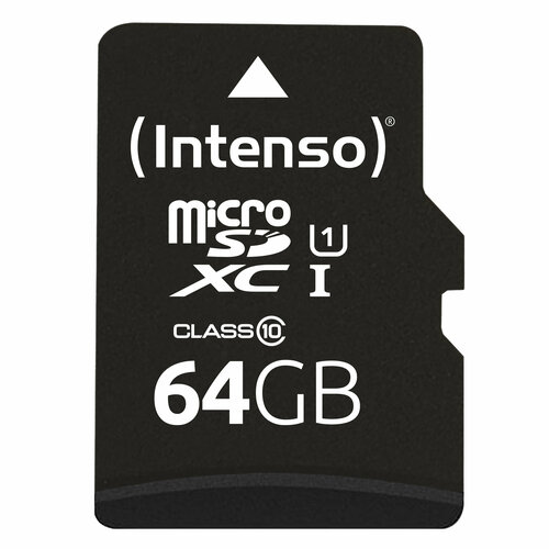 Карта памяти (Intenso) microSDXC UHS-I Premium 90 MB/s 64 GB + SD adapter (Germany)