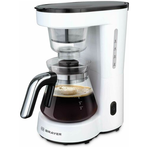 Кофеварка Brayer BR1123, 700 Вт, 0,75 л, нейлоновый съемный фильтр, шкала, автоотключение, противокапельная система