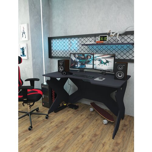 Компьютерный стол мебельнов «Геймер Х» ШхГхВ: 134х80x77 см, цвет: черный