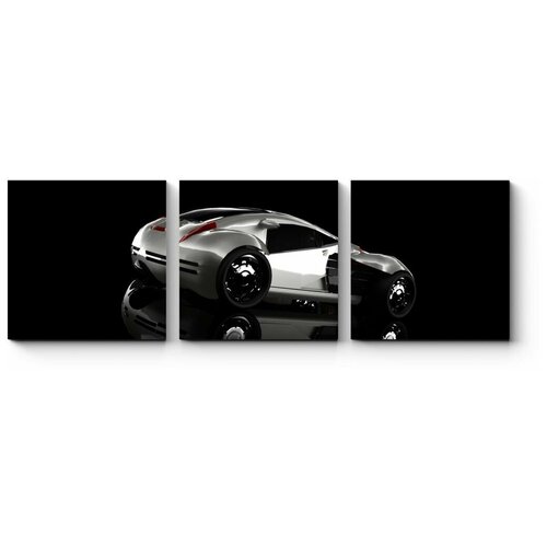 Модульная картина Концепт серебристого спортивного автомобиля170x57