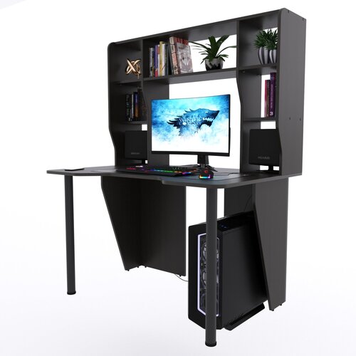 Компьютерный стол "Старк" с большой надстройкой, 120х90х152,6 см, венге