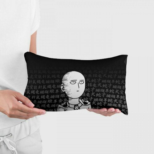 Подушка 3D антистресс Сайтама паттерн иероглифы