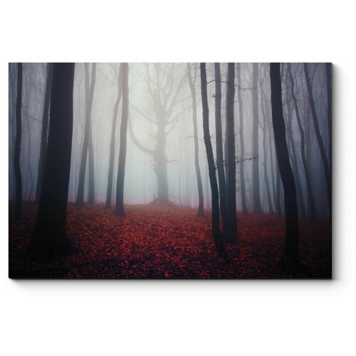 Модульная картина Осенний лес туманным утром 70x47