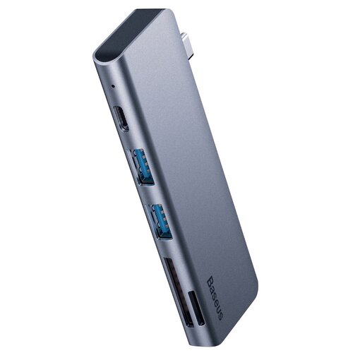 USB-концентратор  Baseus Harmonica, разъемов: 5, темно-серый