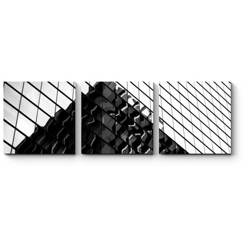 Модульная картина Отражения в стеклах 90x30