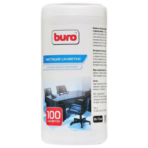 Buro BU-Tsurl влажные салфетки 100 шт. для оргтехники, белый