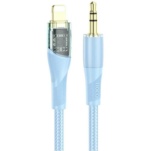 Аудио кабель Apple Lightning на 3.5мм Jack l AUX кабель l переходник для музыки 1 метр l стерео звук l в машину l голубой