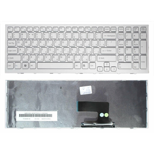 Клавиатура для ноутбука Sony Vaio 9Z. N5CSQ.10R белая с рамкой