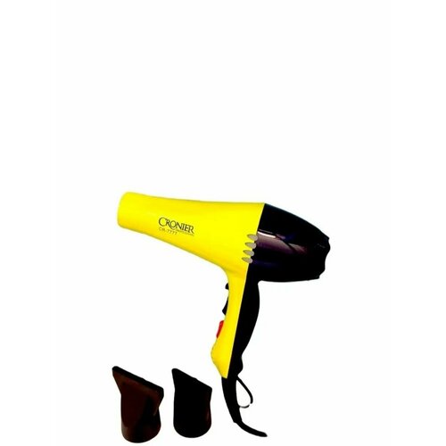 Профессиональный фен для сушки и укладки волос с функцией ионизации воздуха, Желтый