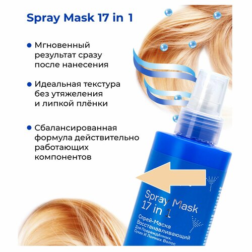 Несмываемый Спрей-маска 17 в 1 восстанавливающий для повреждённых, сухих и ломких волос, 240 мл