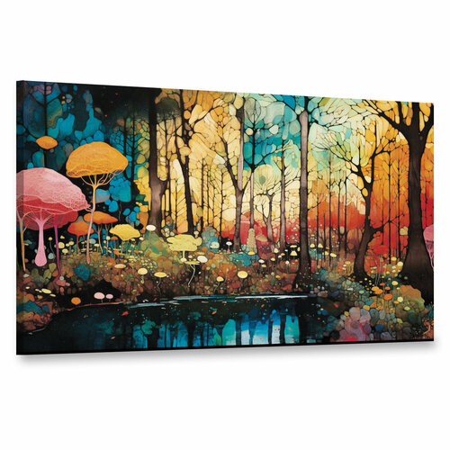 Интерьерная картина 100х60 "волшебный лес абстракция"