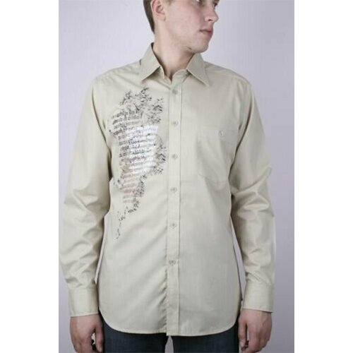 Рубашка Maestro, размер 48/L/176-182/42 ворот, бежевый