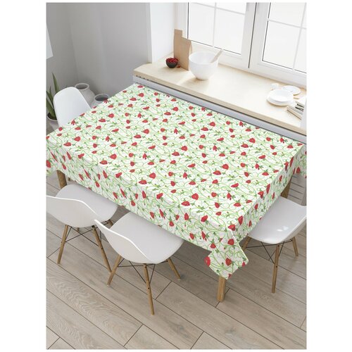 Скатерть прямоугольная JoyArty на кухонный стол "Маковые лианы" из оксфорда, 120x145 см
