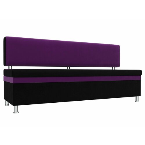 Кухонный прямой диван Стайл, Микровельвет черный и фиолетовый