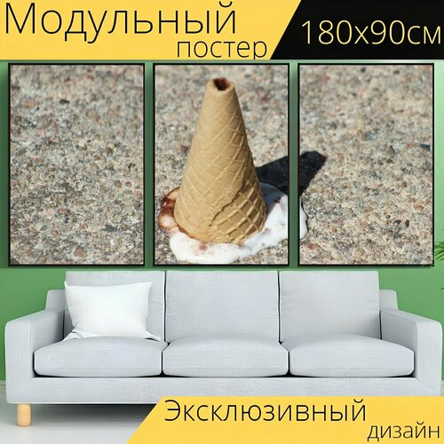 Модульный постер "Мороженое, десерт, сладости" 180 x 90 см. для интерьера