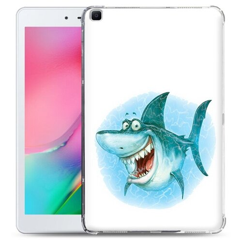 Чехол задняя-панель-накладка-бампер MyPads веселая акула для Samsung Galaxy Tab A 8.0 (2019) SM-P200/P205 противоударный