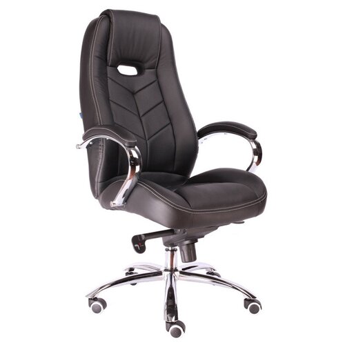 Компьютерное кресло Everprof Drift M для руководителя, обивка: натуральная кожа, цвет: черный
