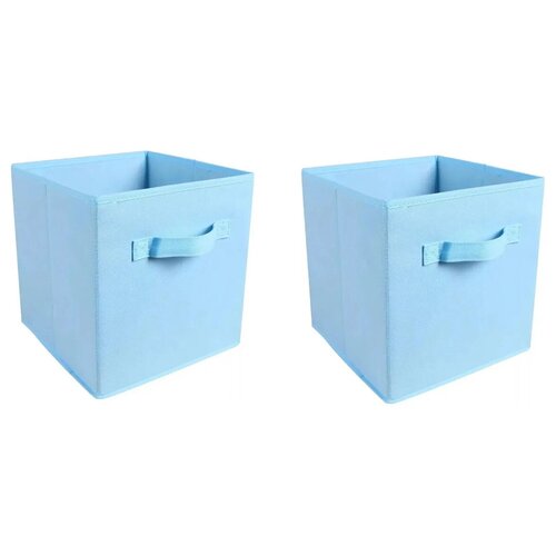 Коробка складная для хранения, 27х27х28 см, органайзер для хранения, кофр для хранения вещей, цвет голубой, 2 штуки